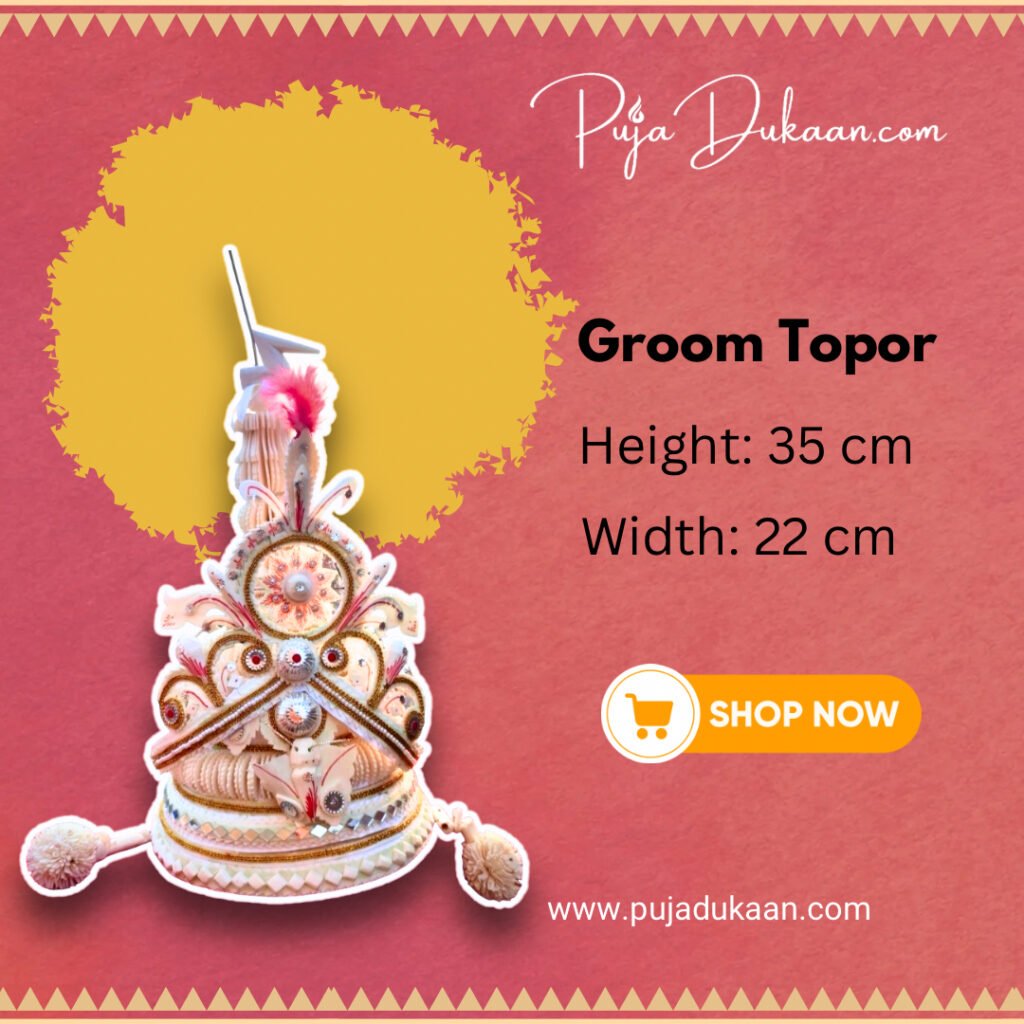 Topor Mukut Set For Bengali Wedding (Golden Ring) - Puja Dukaan