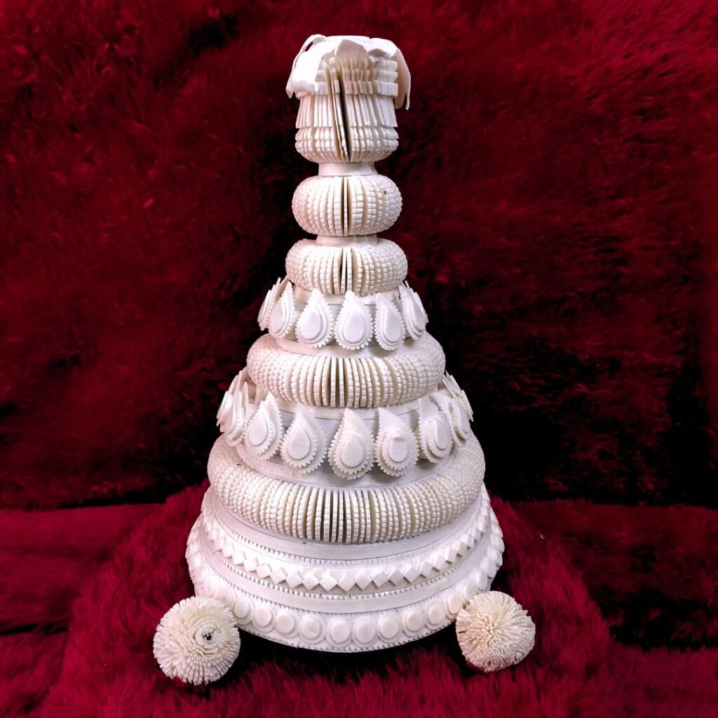 Topor Mukut Set For Bengali Wedding (Premium White NB) - Puja Dukaan