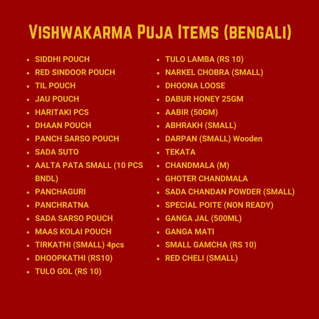 Vishwakarma Puja Samagri Kit (Bengali Rituals) - Puja Dukaan
