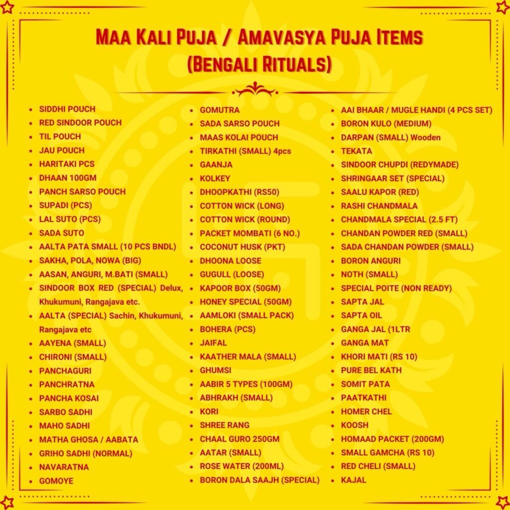 Maa Kali / Amavasya Puja Samagri Kit - Puja Dukaan